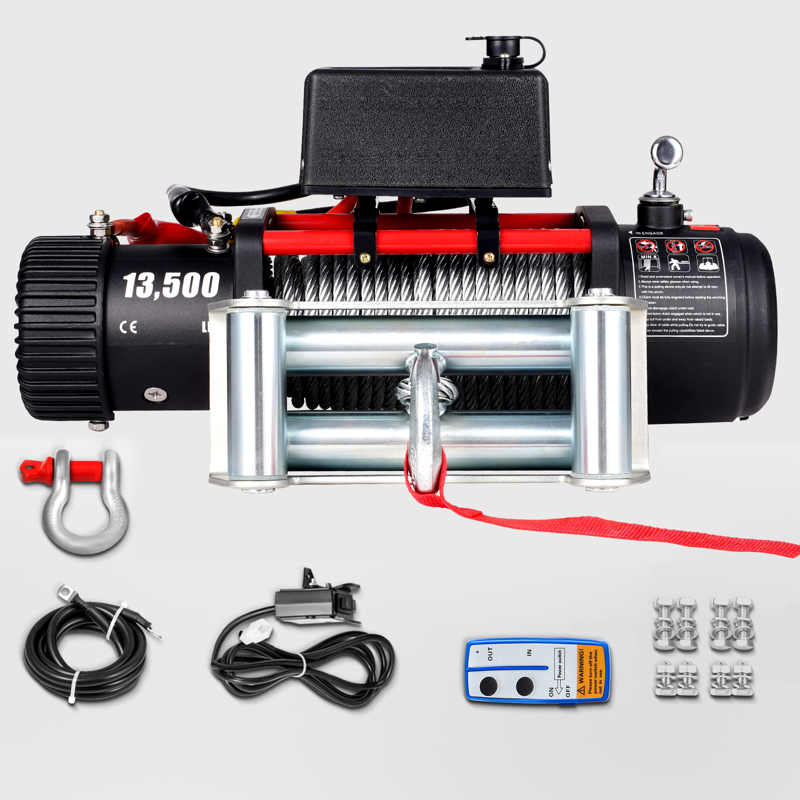 VEVOR Electric Winch Recovery 12v 13500Lb / 6125Kg,Electric Truck Winch ...