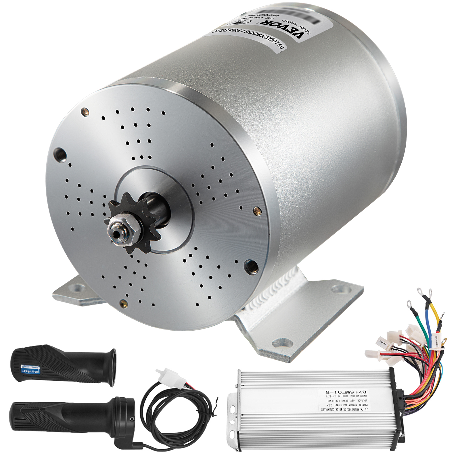 VEVOR 1800W Electric DC Motor Kit - 48V 4500rpm Brushless Motor with ...