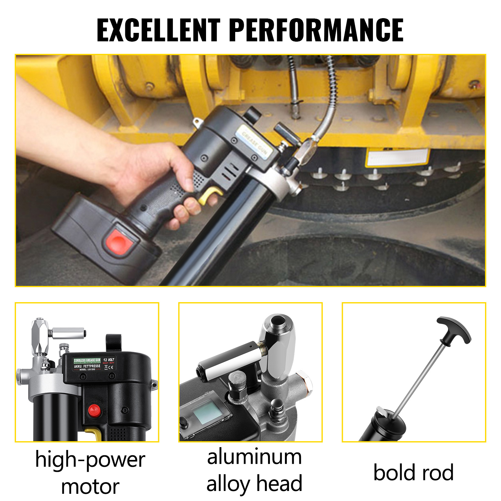 Electrical Grease Cordless Battery 18v 107cm 8000psi Heavy + 2 ...