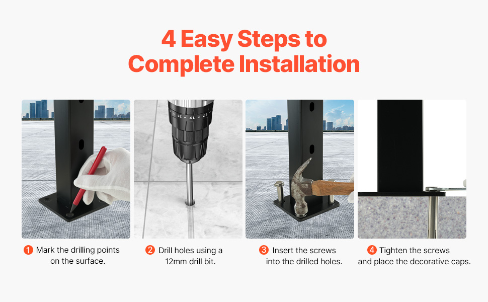 VEVOR Cable Railing Post 36x2x2 In with 30° Angled Holes ...