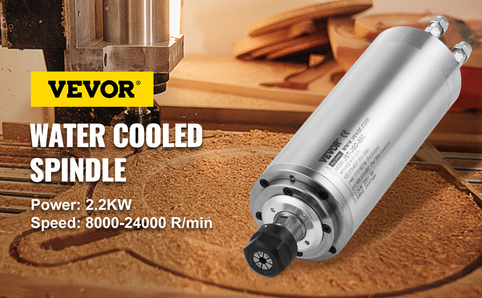 VEVOR Spindle Motor 2.2KW Water Cooled CNC Spindle Motor 2HP ER20 CNC ...