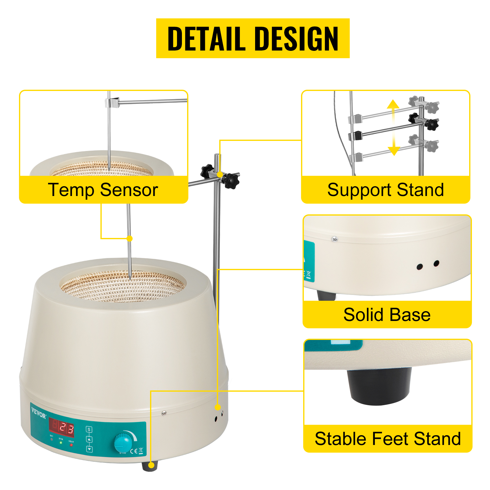 VEVOR Heating Mantle 2000ml Electric Magnetic Stirring Heating Mantle ...