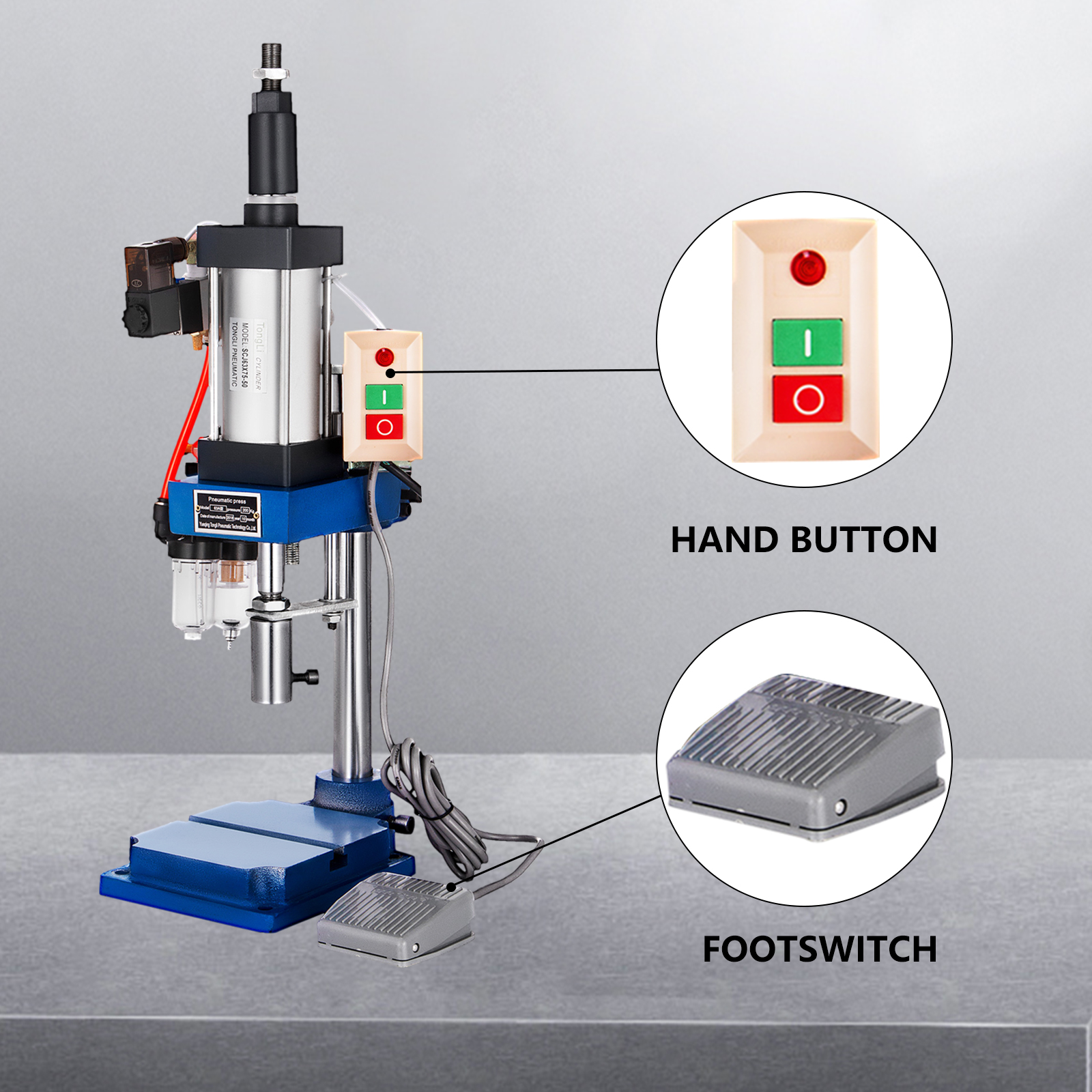 220kg Vertical Pneumatic Punch Press Machine 110v Mute Operation 16mm ...