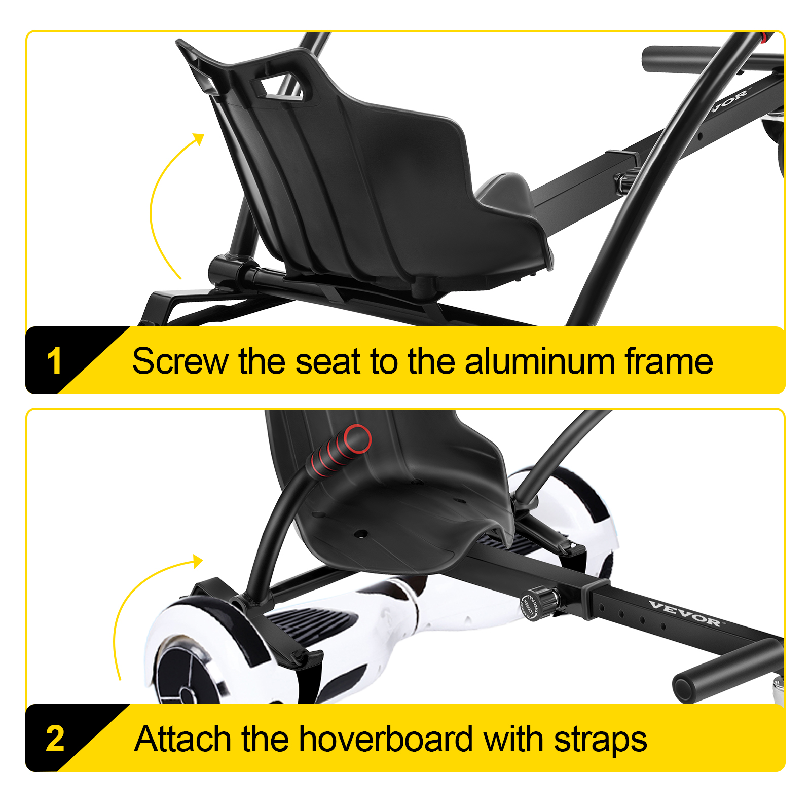VEVOR Hoverboard Seat Attachment for 6.5" 8" 10" Self Balancing Scooter ...
