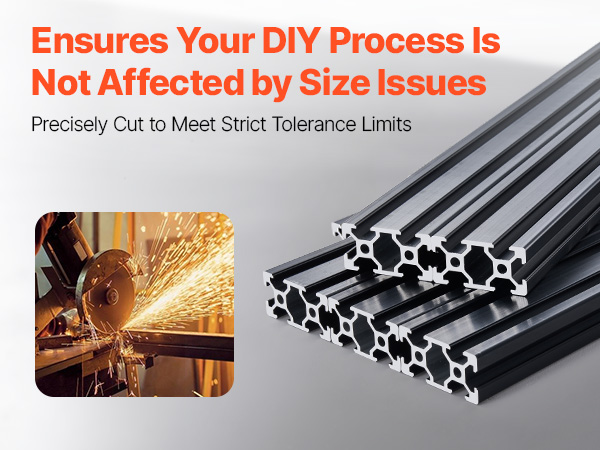 5PCS 59 in (1500 mm) T Slot 2040 Aluminum Extrusion Anodized Linear ...