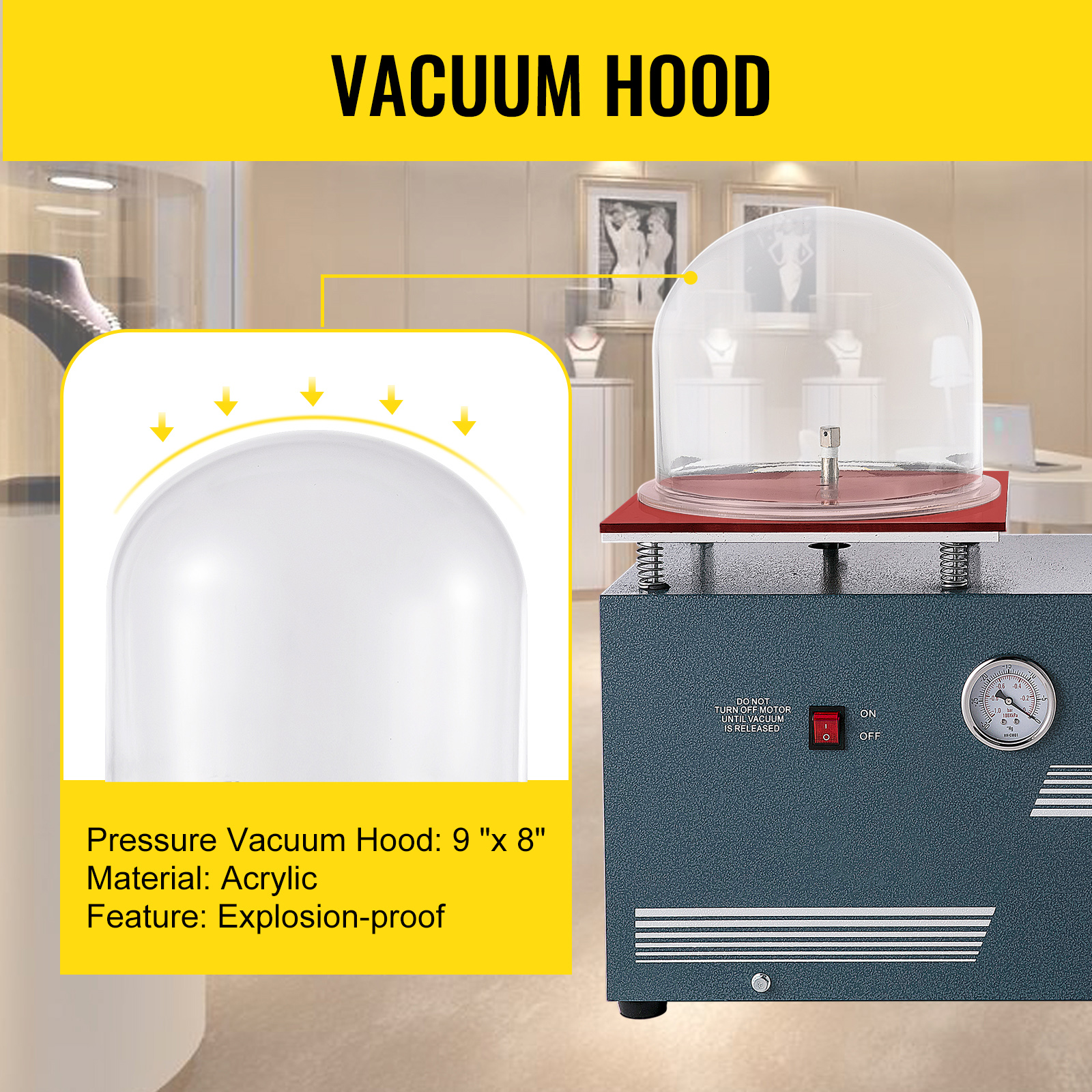VEVOR Vacuum Investing Casting 2L Vacuum Casting Machine with 3 CFM ...