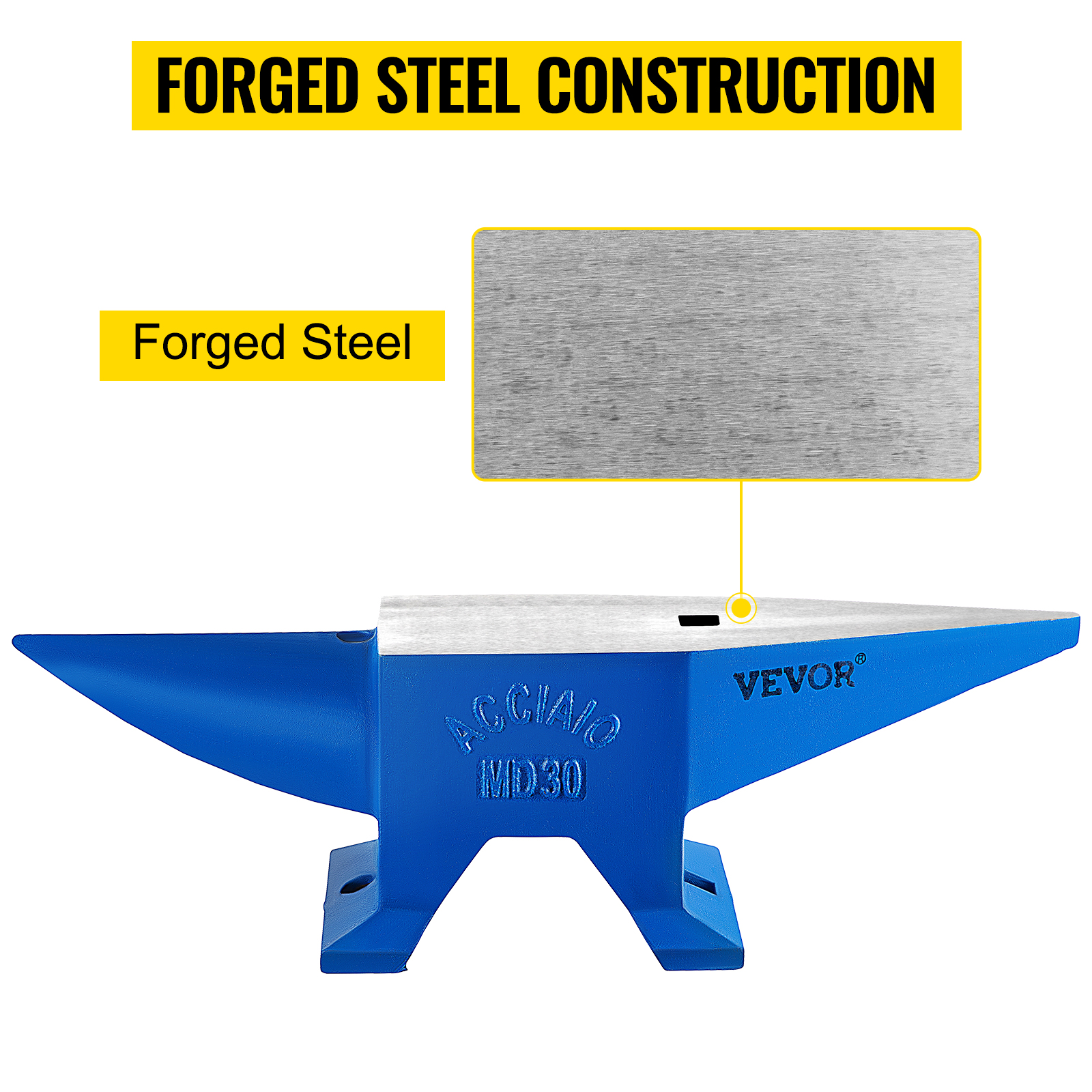 VEVOR Pro Horn Anvil , 30KG/66.1LBS Weight Steel Anvil Blacksmith ...