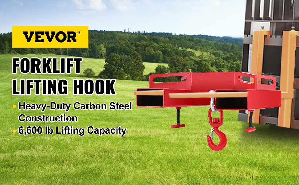 VEVOR Forklift Lifting Hook, 6600lbs Capacity Forklift Lifting Hoist ...