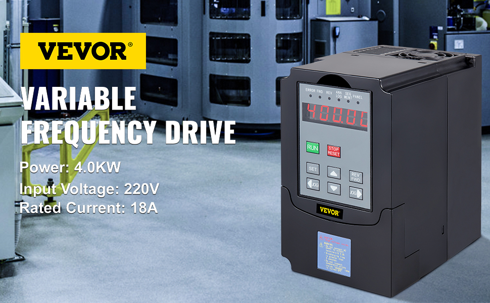 VEVOR VFD 4KW, Variable Frequency Drive 18.5A, CNC VFD Motor Drive ...