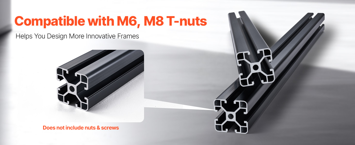 4PCS 39.4 in (1000 mm) T Slot 4040 Aluminum Extrusion Anodized Linear ...