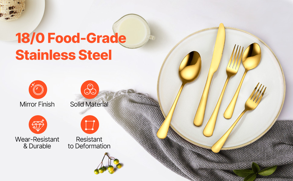 60-Piece Silverware Set Stainless Steel Cutlery Flatware Utensil ...