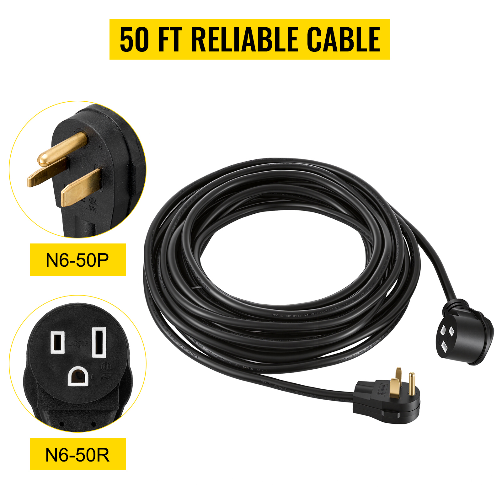 VEVOR Welding Extension Cord 50ft MIG TIG Plasma Welding Cord 30A ...