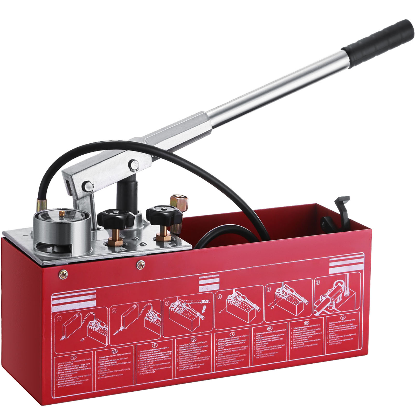 VEVOR Hydraulic Pressure Test Pump 50 Bar Hand Pressure Test Pump 726 ...