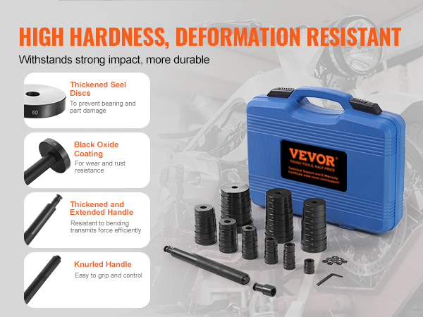 VEVOR 52 Pcs Custom Bushing Press Kit Transmission Wheel Bearing Race ...