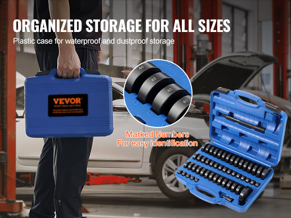 VEVOR 52 Pcs Custom Bushing Press Kit Transmission Wheel Bearing Race ...