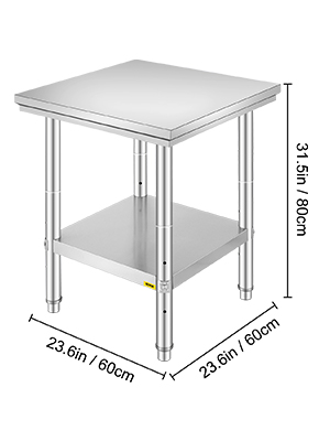 Stainless Steel Commercial Kitchen Work Food Prep Table 24"x 24" | VEVOR US