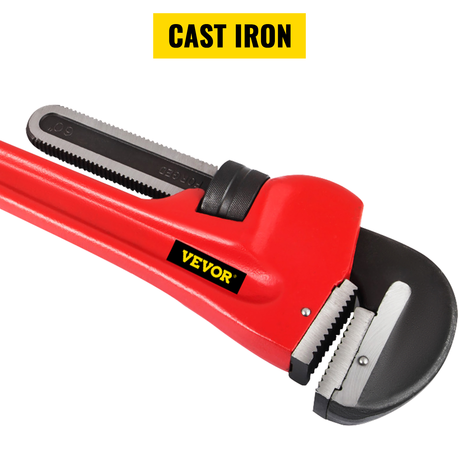 VEVOR Pipe Wrench, 60 inch, Heavy Duty Cast Iron Straight Plumbing ...