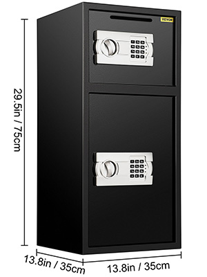 VEVOR Large Double Door Security Safe Box 2.6 Cubic Feet Steel Safe Box ...