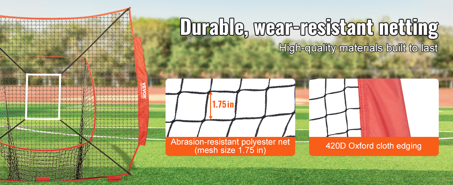 VEVOR 7x7 ft Baseball Softball Practice Net, Portable Baseball Training ...