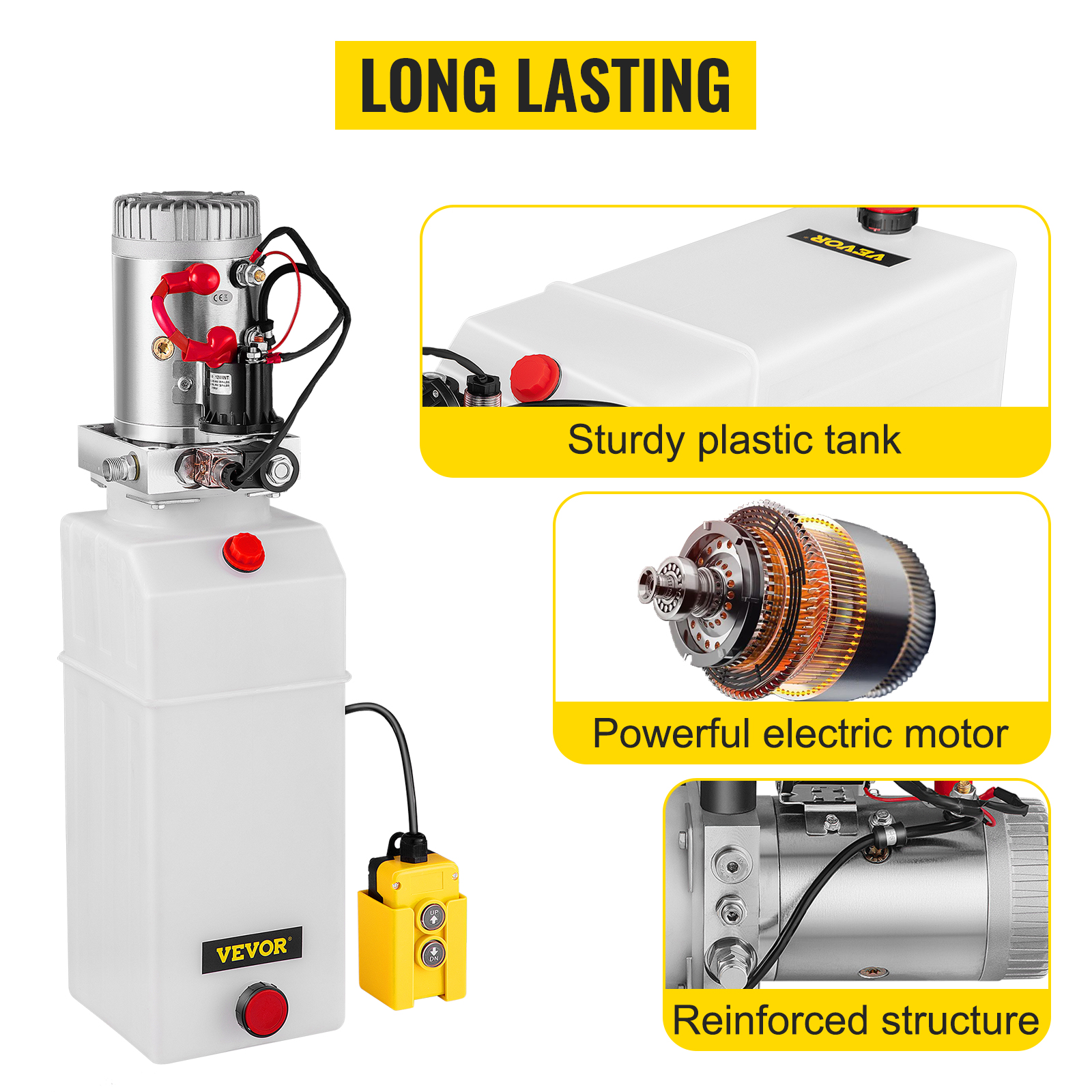 VEVOR Hydraulic Power Unit 12V Hydraulic Motor Hydraulic Pump, Dump ...