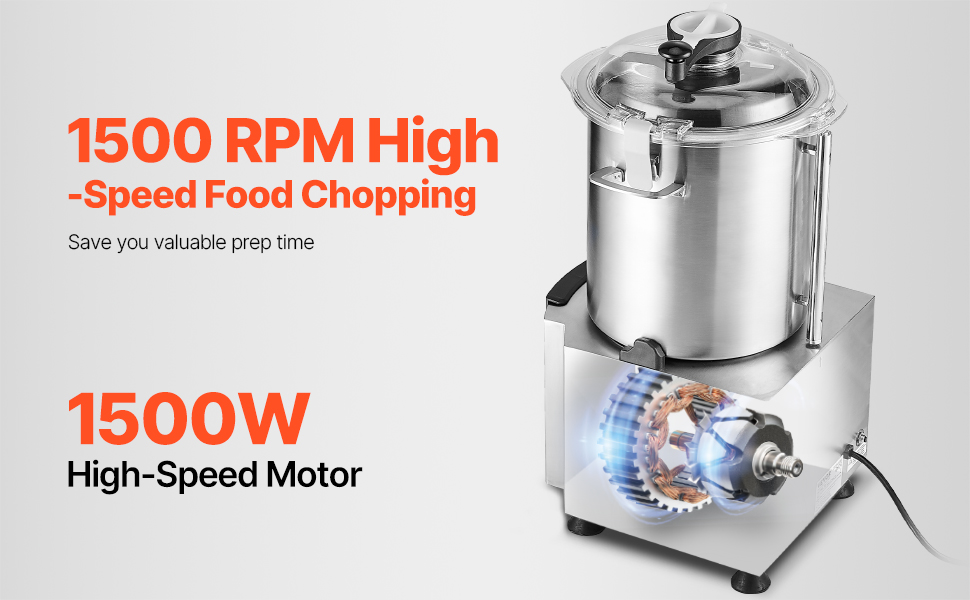 VEVOR Food Processor & Vegetable Chopper 18L Food-Grade Stainless Steel ...