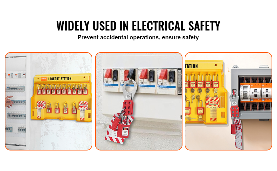 VEVOR Electrical Lockout Tagout Kit, 60 PCS Safety Lockout Tagout ...