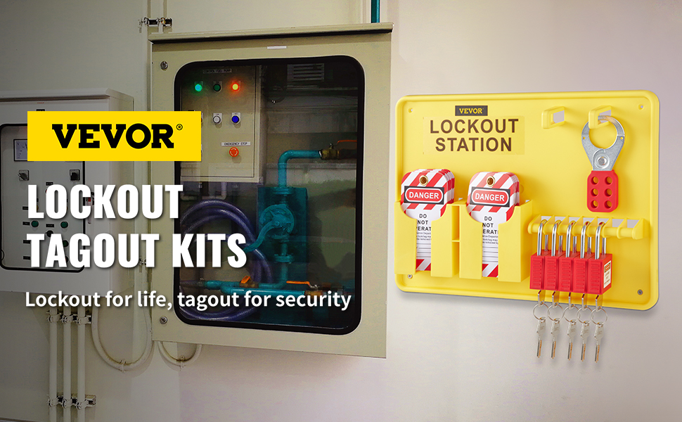 VEVOR 26 PCS Lockout Tagout Kits, Electrical Safety Loto Kit Includes ...