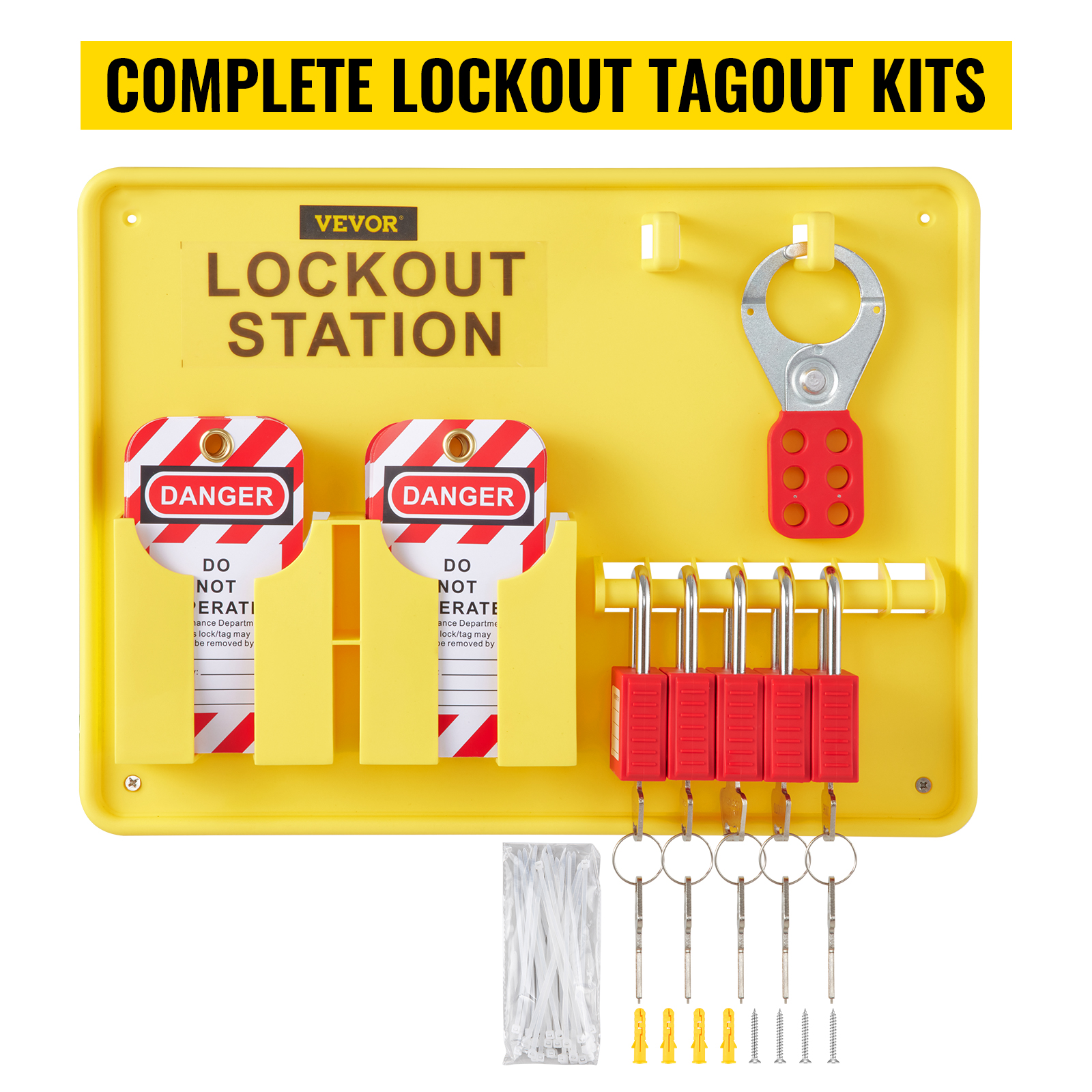 VEVOR 26 PCS Lockout Tagout Kits, Electrical Safety Loto Kit Includes ...