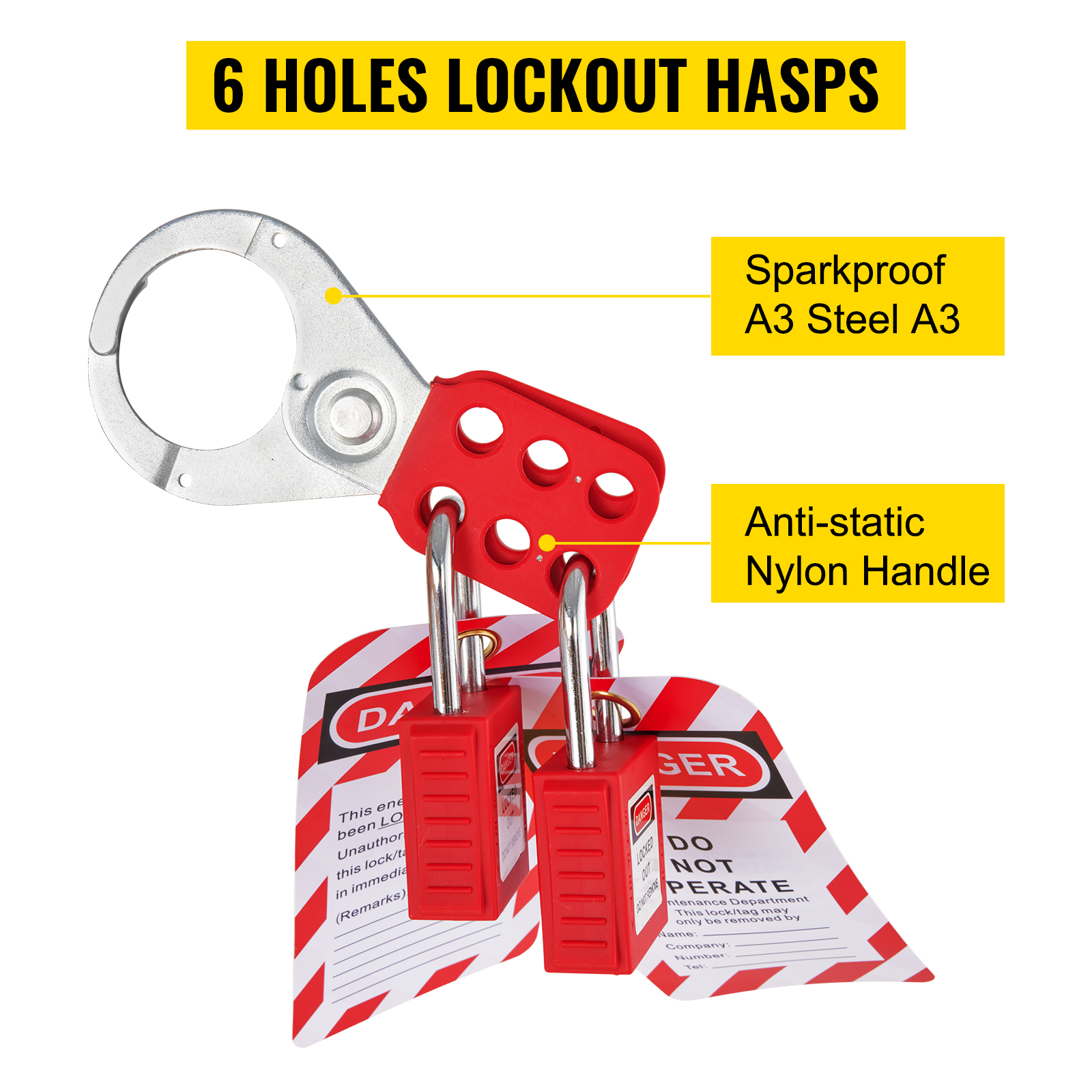 VEVOR 42 PCS Lockout Tagout Kits, Electrical Safety Loto Kit Includes ...
