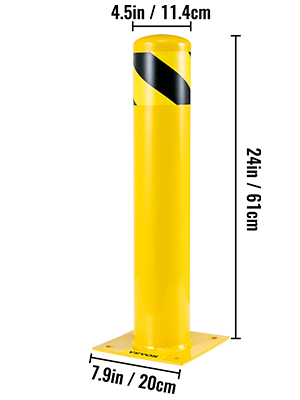 VEVOR Safety Bollard 24"x4.5" Safety Barrier Bollard 4-1/2" OD 24 ...