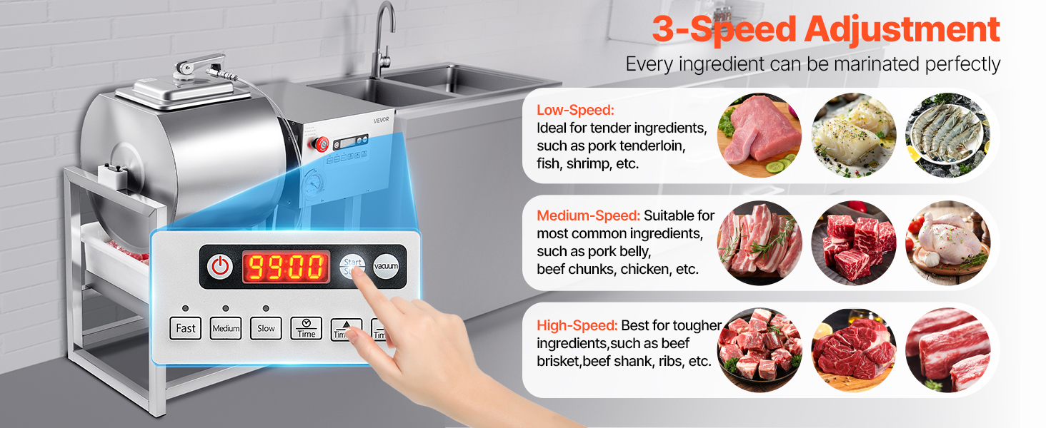 Vacuum Meat Tumbler Marinator Machine 40L for Chicken Steak Fish ...