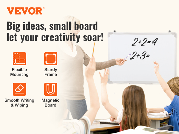 VEVOR Magnetic Whiteboard, 24 x 18 Inches, Dry Erase Board for Wall ...