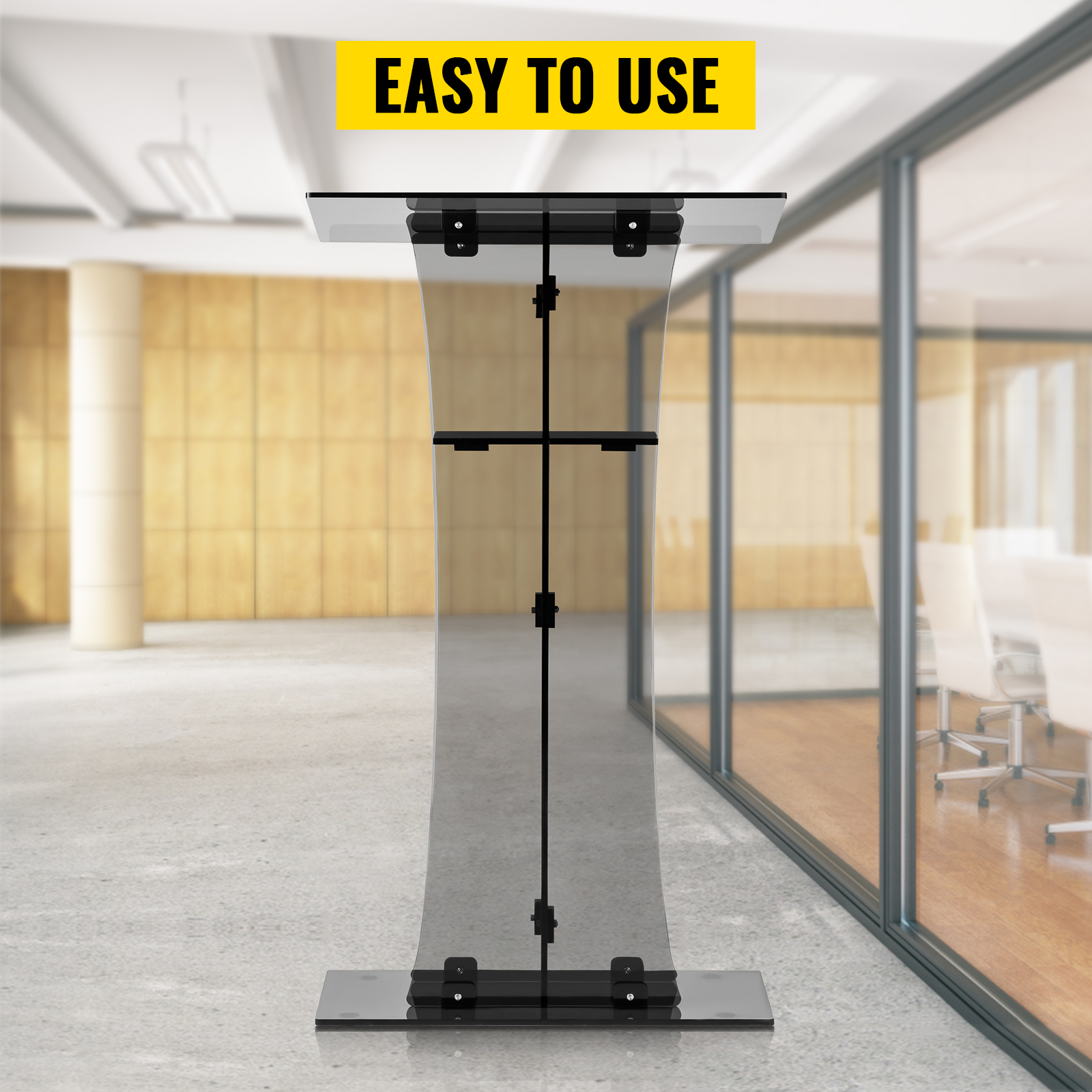 VEVOR Acrylic Pulpit, 47" Tall, Clear Podium Stand w/ Wide Reading ...