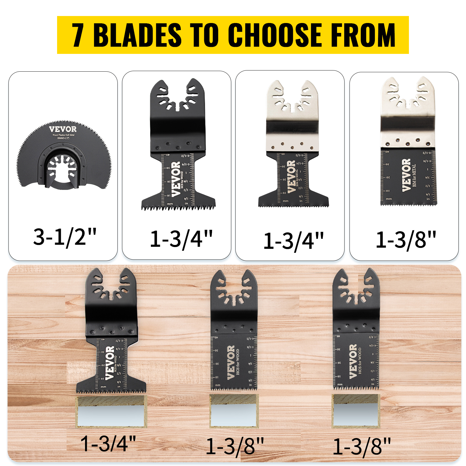 VEVOR 50 PCS Oscillating Saw Blades, Quick Release Multitool Blades Kit ...