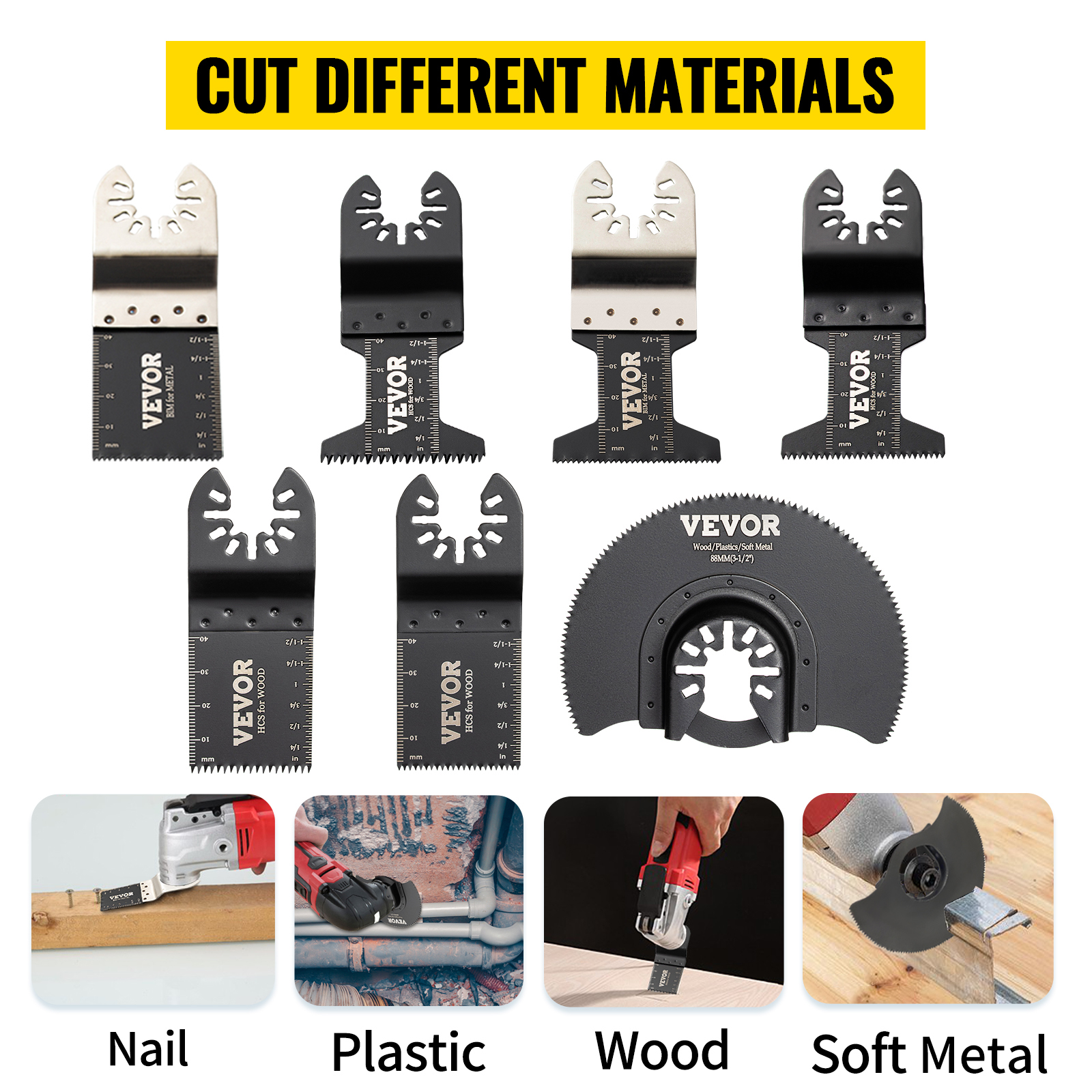 VEVOR 50x zaagbladen Oscillerende fijne zaagbladen Multitool ...