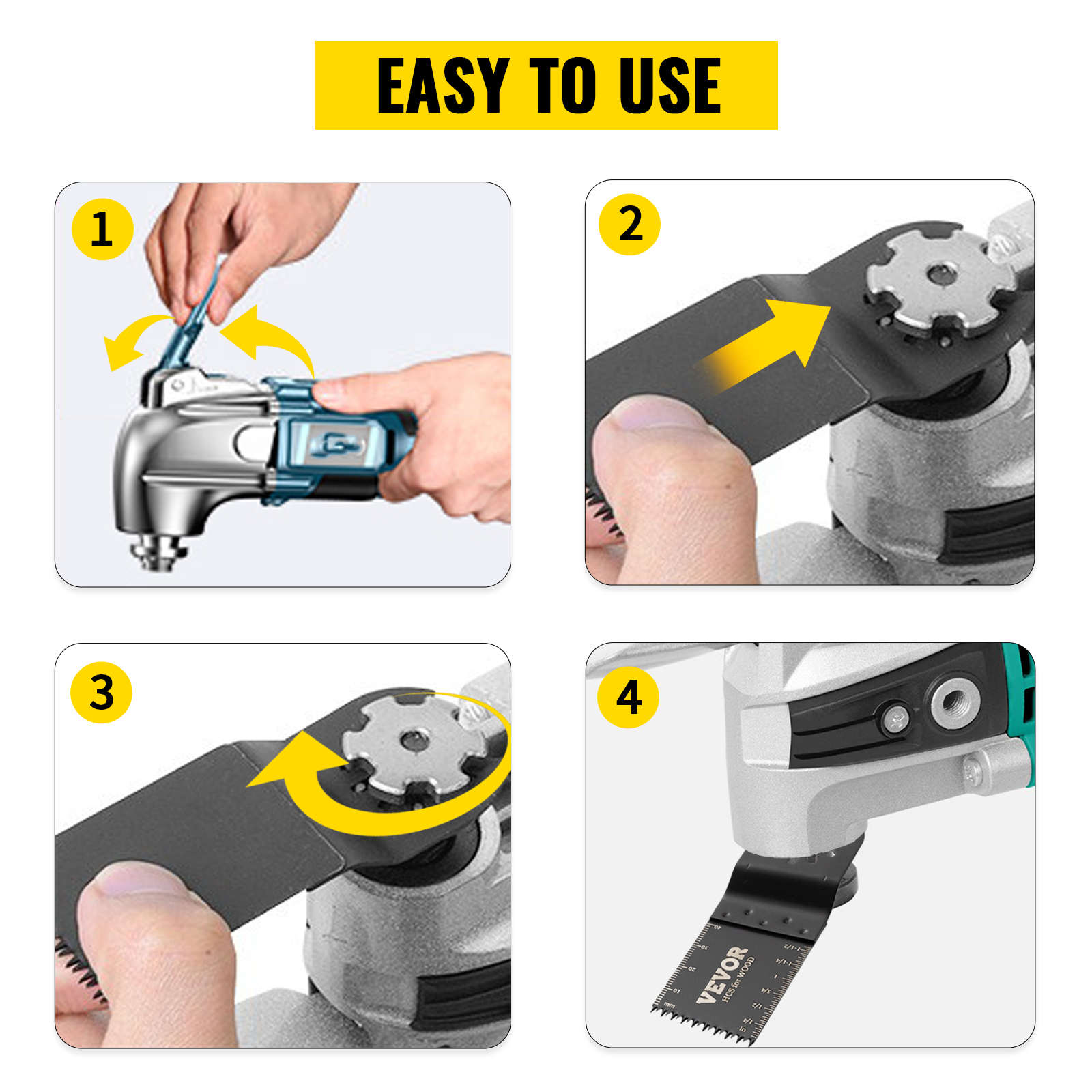 VEVOR 50 PCS Oscillating Saw Blades, Quick Release Multitool Blades Kit ...