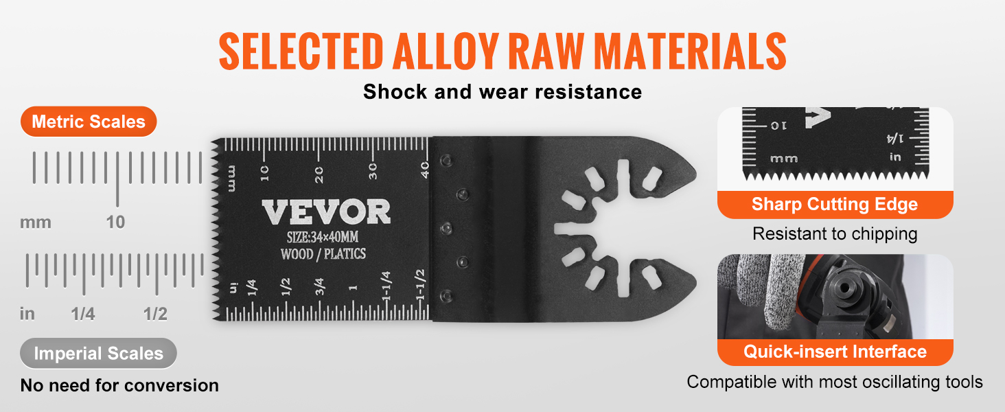 VEVOR 30PCS Multi Tool Blades Kits, Universal Quick Release Oscillating Saw Blades, 8 Types Wood ...