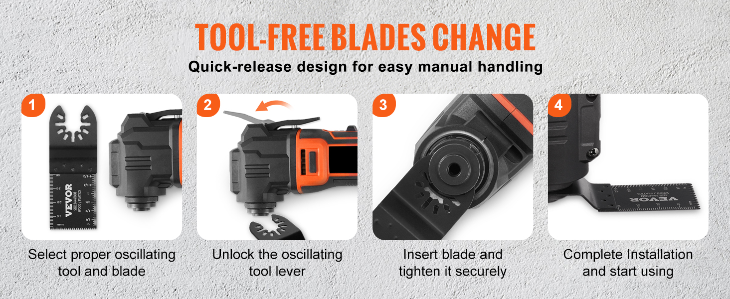 VEVOR 30PCS Multi Tool Blades Kits, Universal Quick Release Oscillating ...