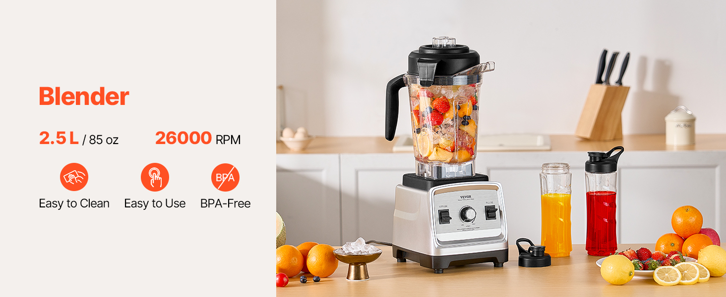 85 oz 1400W Blender for Smoothies Food Processing Blender for Kitchen ...