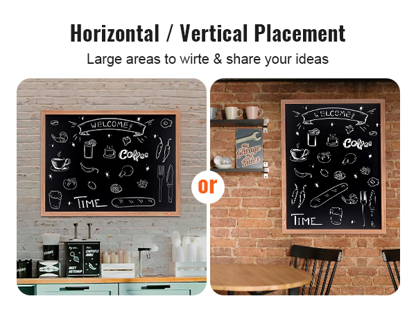 VEVOR Magnetic Chalk Board, Hanging Message Signs with Chalks & Eraser ...
