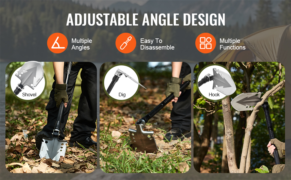Survival Shovel 11 in 1 Camping Shovel Folding Multitool Portable ...