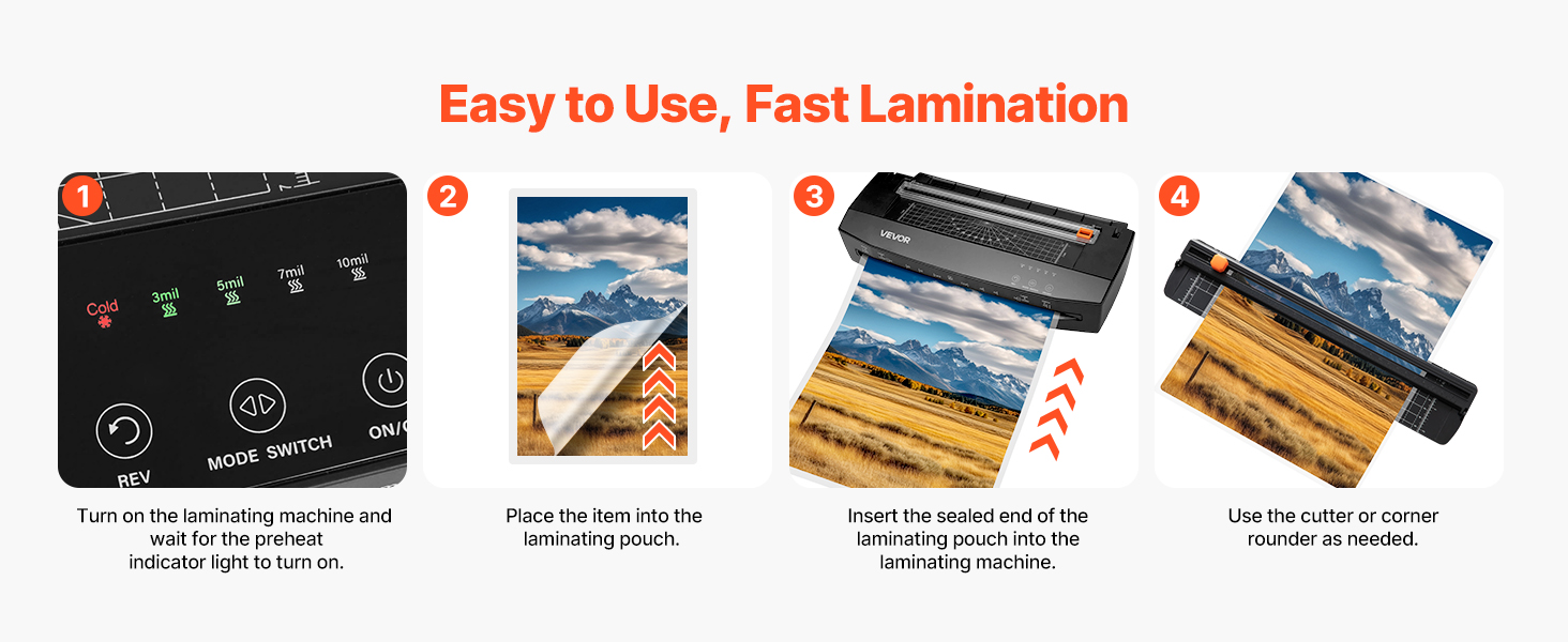 VEVOR Laminator Machine Cold & Hot Laminator for Max A3 Size 3-10 mil ...