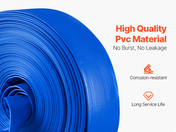 VEVOR Backwash Hose 2 in x 100 ft Blue High Quality Hose Complete ...