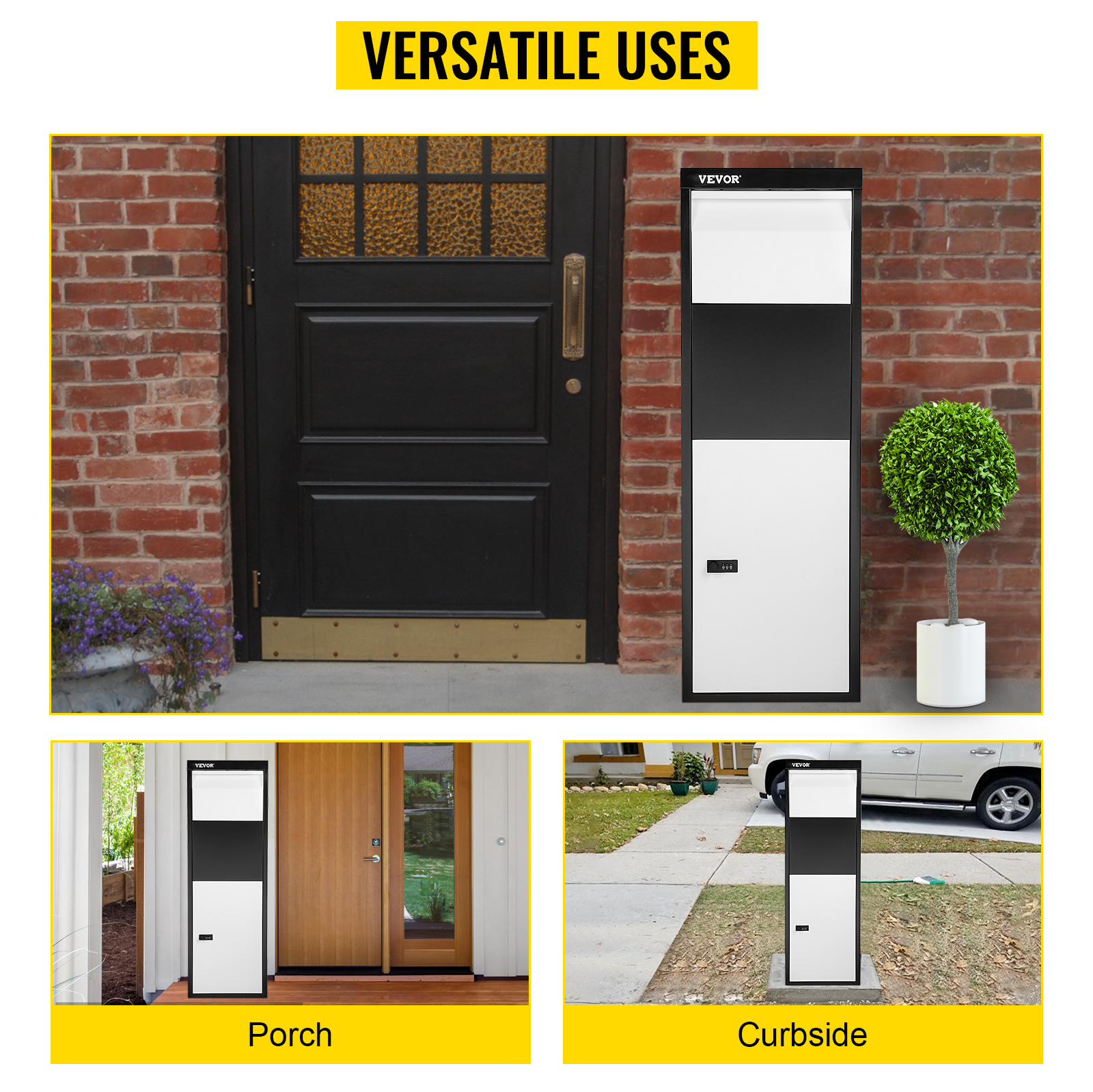 VEVOR Package Delivery Box, 14'' x 11.3'' x 42'' Galvanized Steel ...