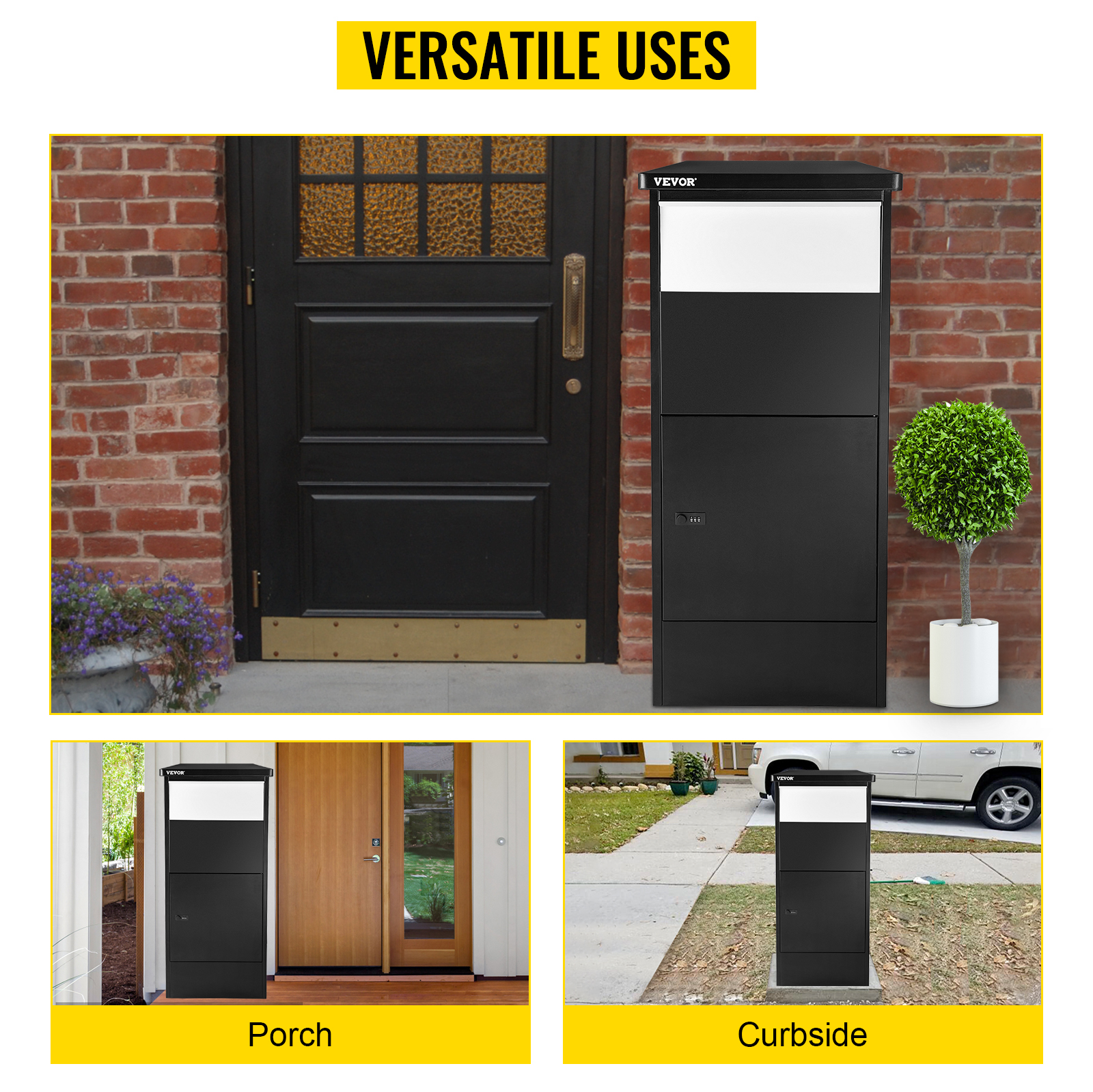 VEVOR Package Delivery Drop Box Parcel Mailbox 18.9''x12''x44'' Porch ...