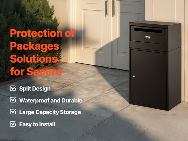 VEVOR Package Delivery Boxes for Outside 35.8 in Lockable Parcel Drop ...