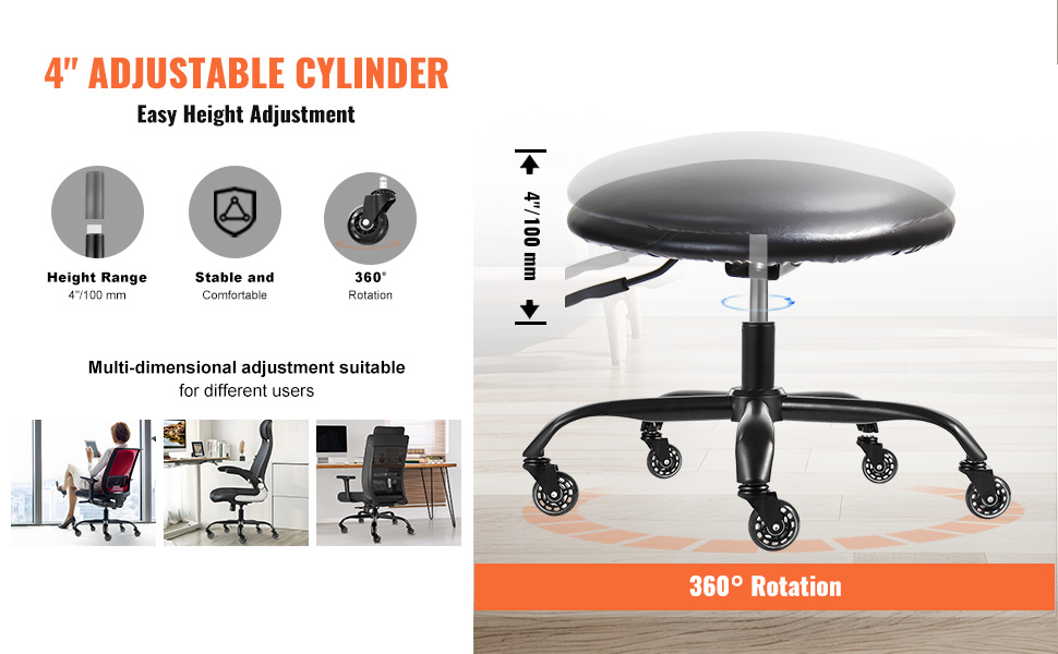 VEVOR Office Chair Base Replacement 28" Swivel Chair Base 2500 lbs 4 ...