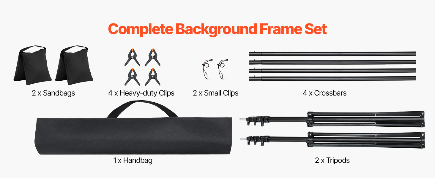 VEVOR Backdrop Stand Background Stand Kit 10 x 10 ft for Party & Photo ...