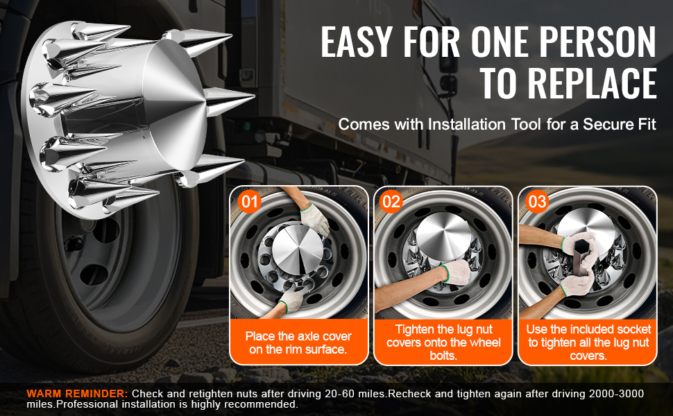 Rear&Front Axle Cover Combo Kit ABS Lug Nut Covers with Nut Cover Tools ...