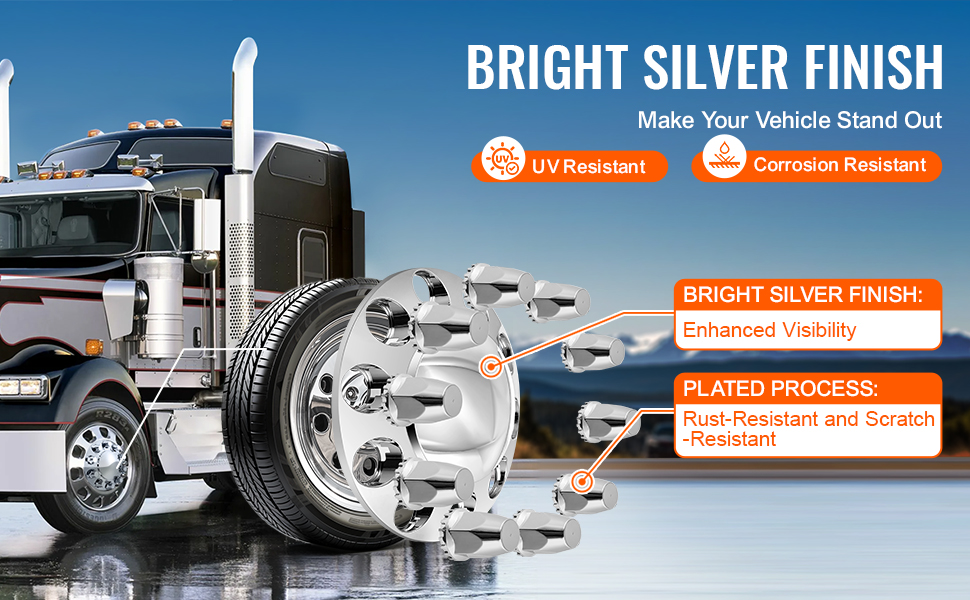 VEVOR Front Axle Cover Combo Kit ABS Lug Nut Covers with Nut Cover ...
